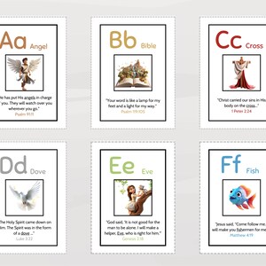 Printable ABC Bible Flash Cards Verses Toddler School - Etsy