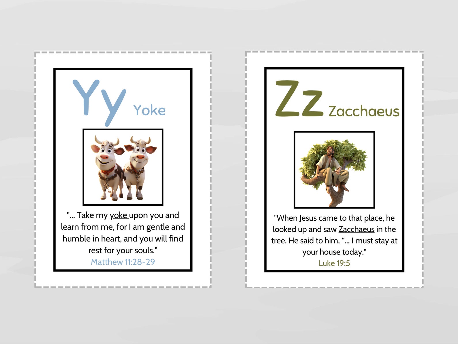 Printable ABC Bible Flash Cards Verses Toddler School - Etsy