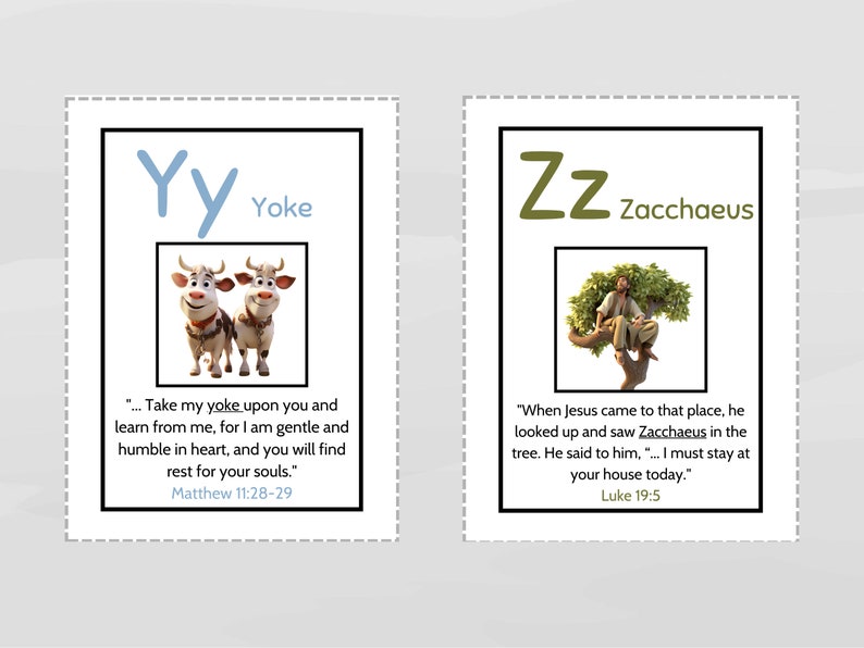 Printable ABC Bible Flash Cards Verses Toddler School - Etsy