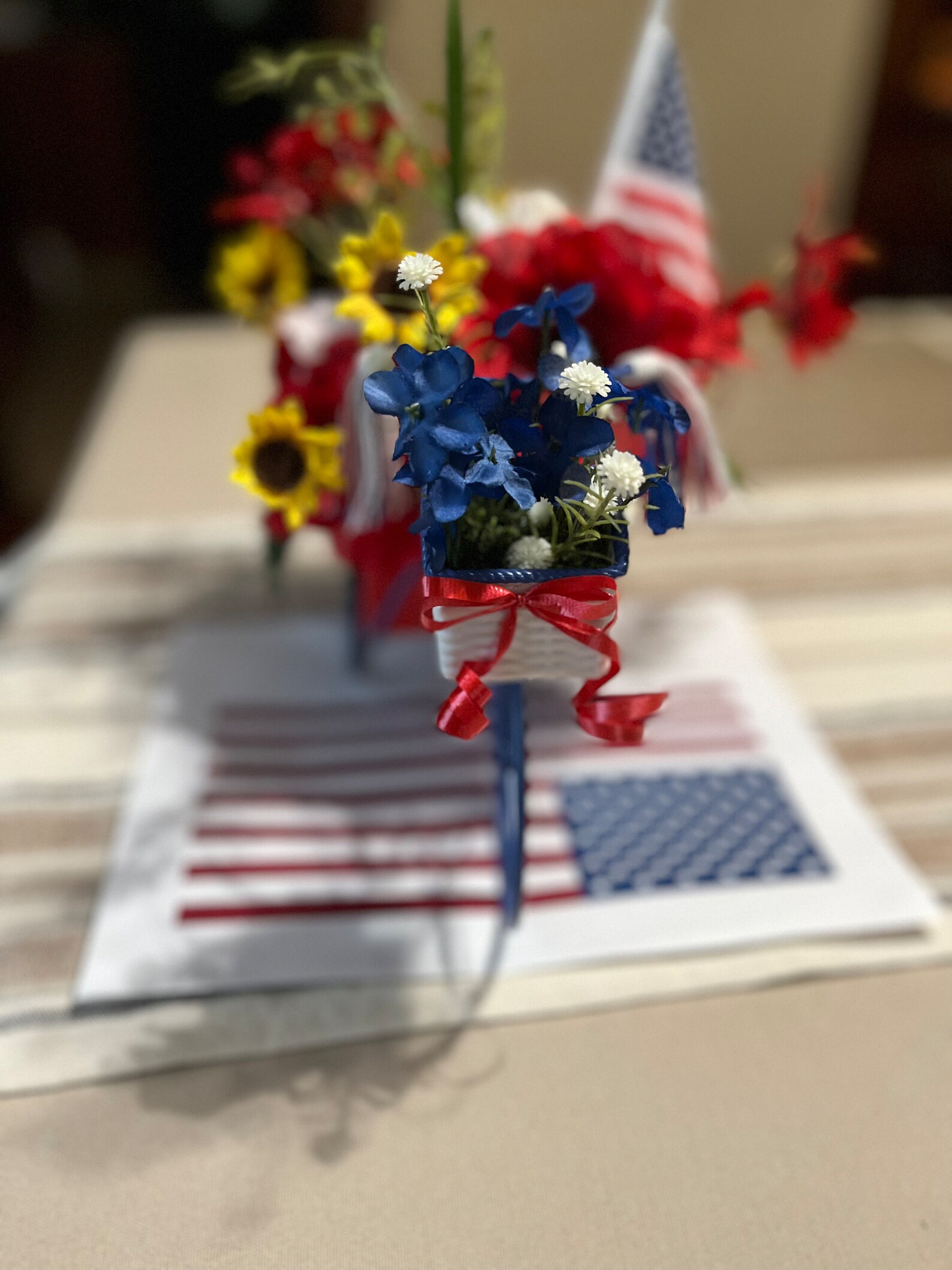Celebrate America Bicycle Floral Arrangement - Etsy