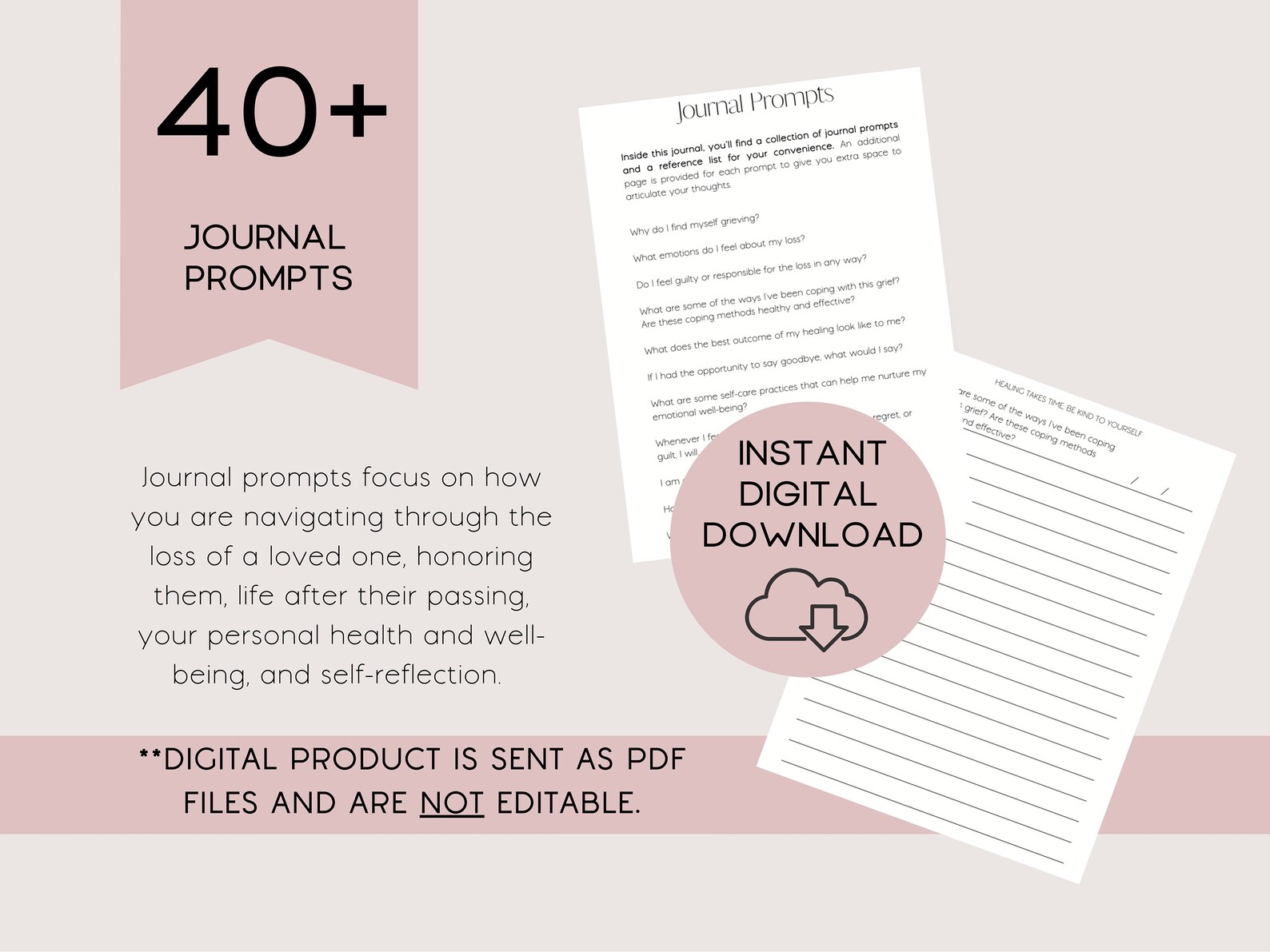 Grieving Journal Prompts Printable Guided Prompts Coping With Grief ...