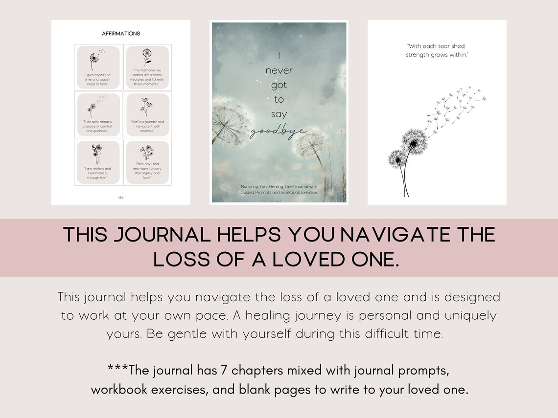 Grieving Journal Prompts Printable Guided Prompts Coping With Grief ...