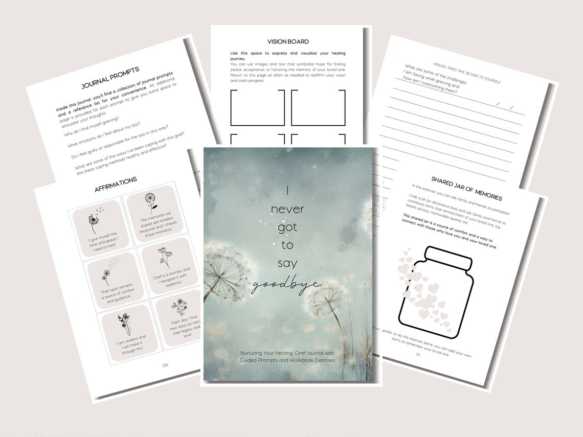 Grieving Journal Prompts Printable Guided Prompts Coping With Grief ...