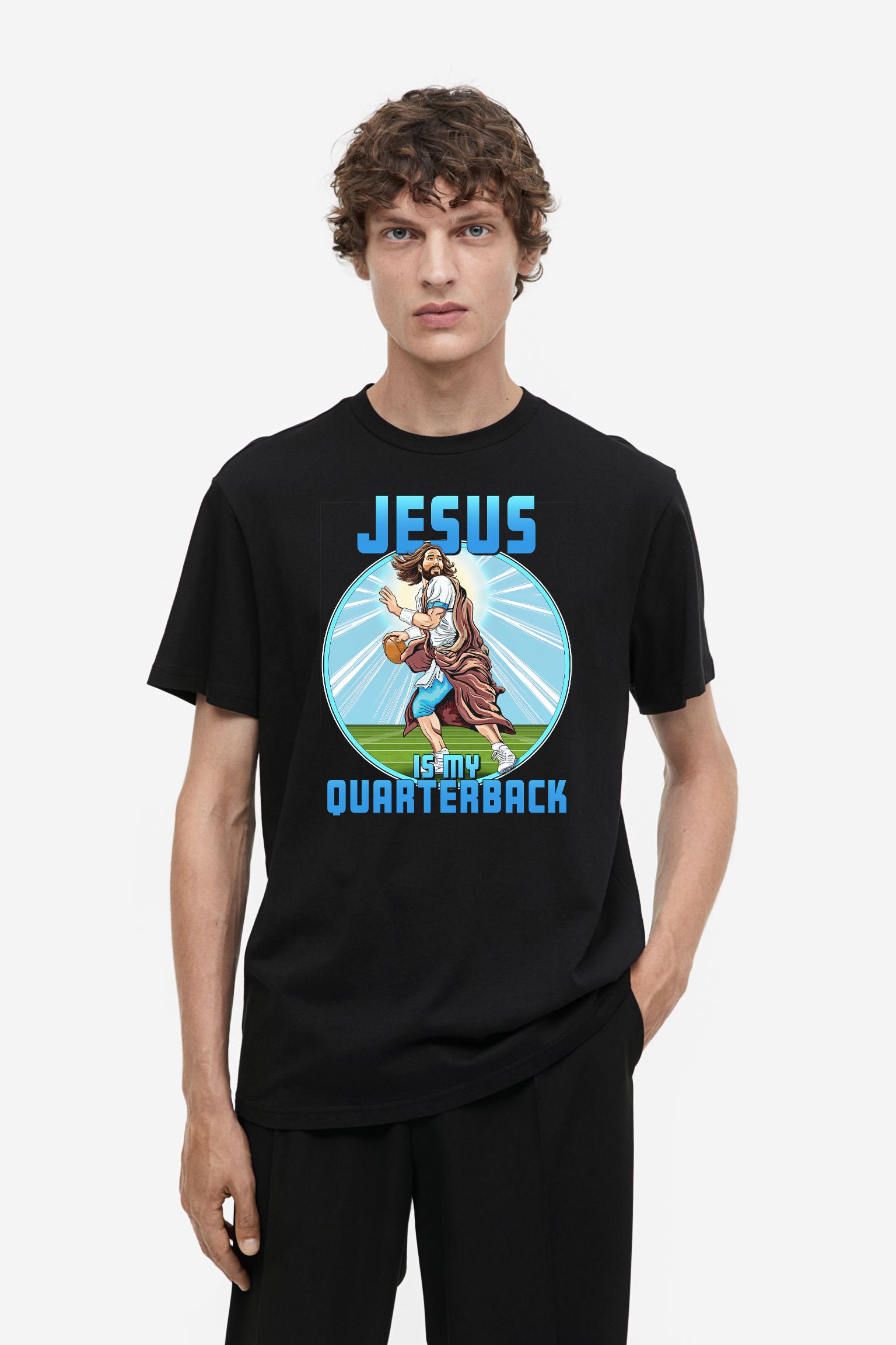 Jesus is My Quarterback Sunday Football Funny Hail Mary Touchdown - Etsy
