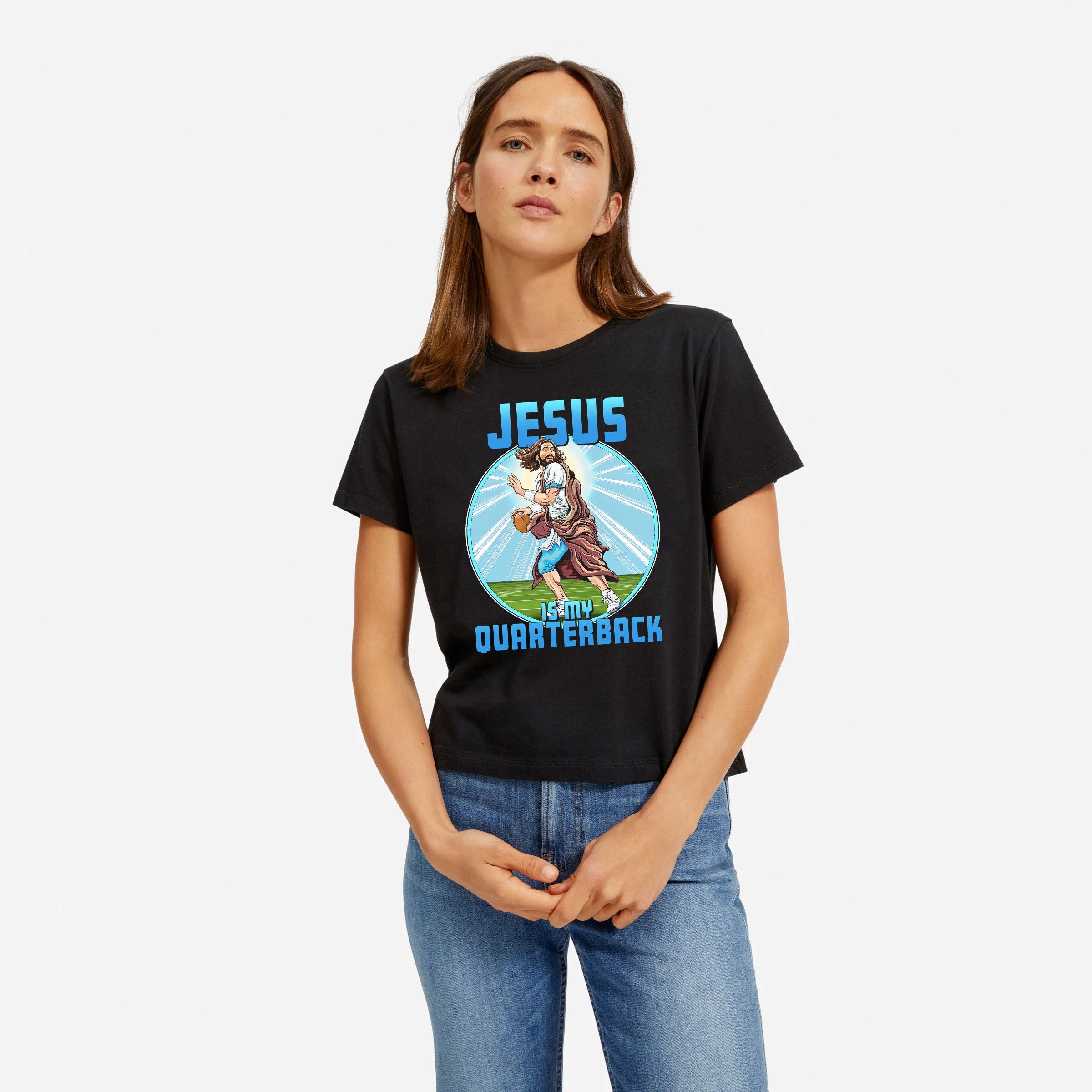 Jesus is My Quarterback Sunday Football Funny Hail Mary Touchdown - Etsy