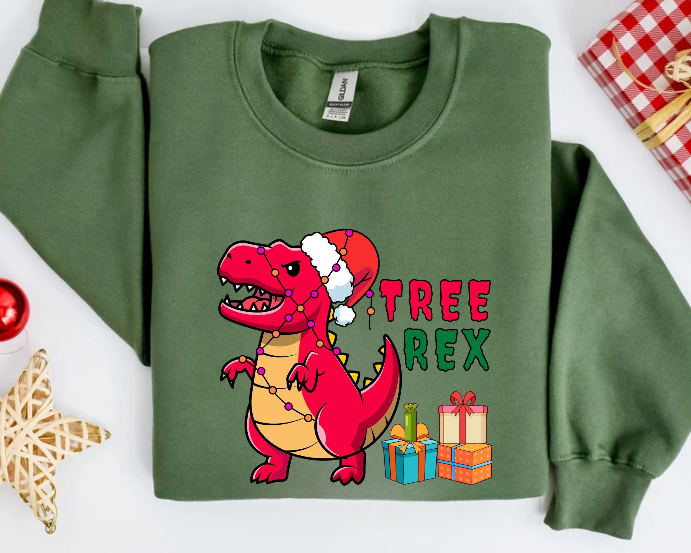 Tree Rex Sweatshirt Christmas T-rex Sweatshirt Christmas - Etsy