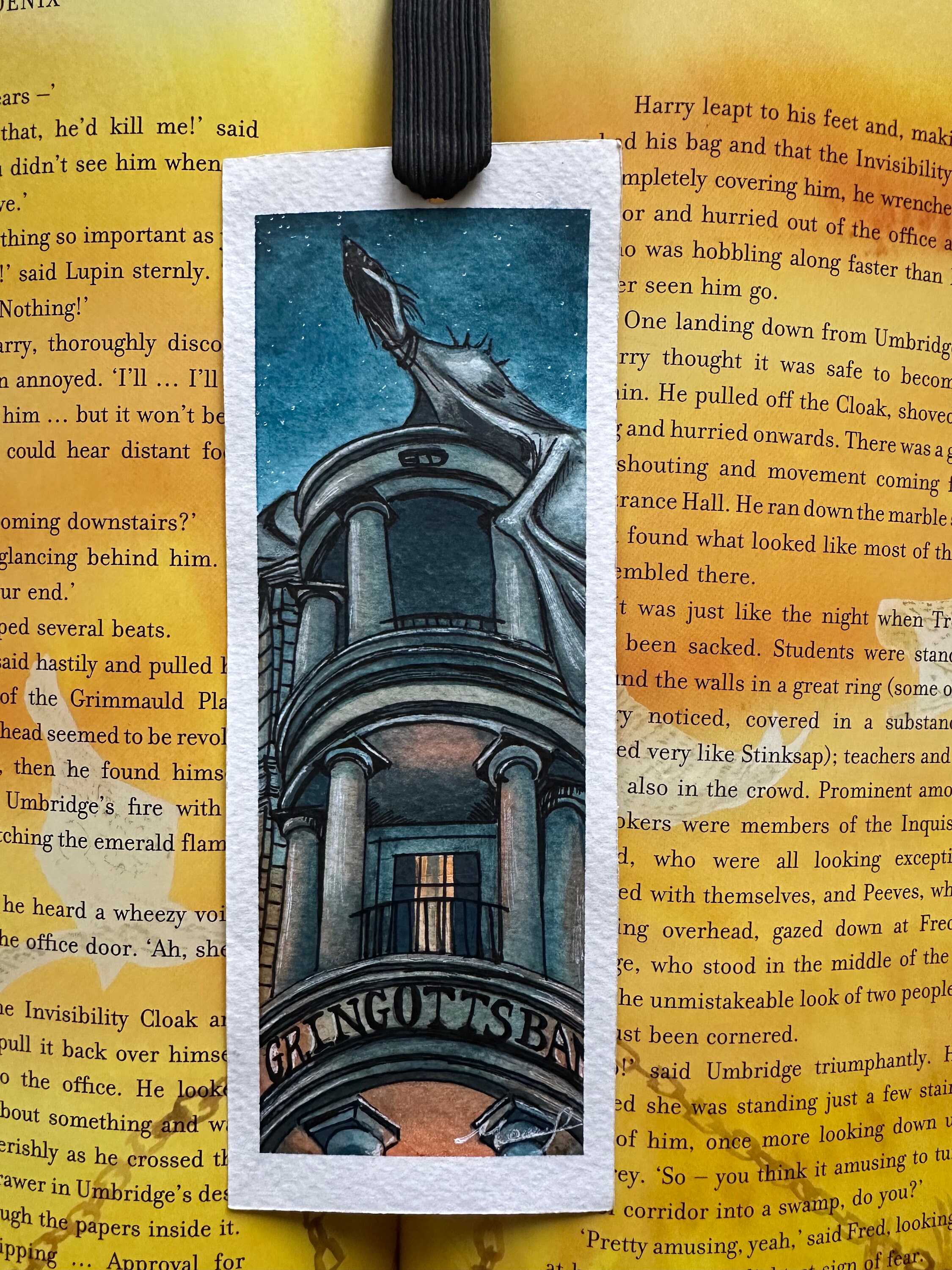 Harry Potter Bookmark, Hand Painted With Watercolor, With a Key and ...