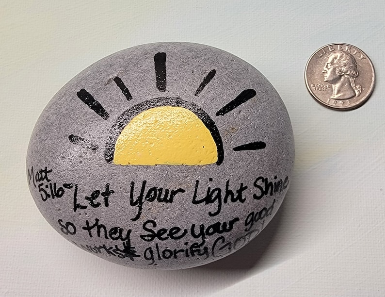 Painted Rock, Hand Painted, Acrylic Paint, Inspirational, Bible Verse ...
