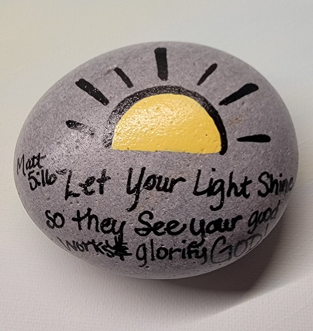 Painted Rock, Hand Painted, Acrylic Paint, Inspirational, Bible Verse ...