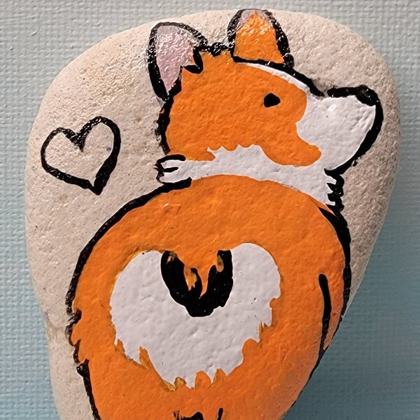 Corgi Painted Rock - Etsy