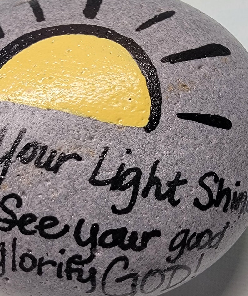 Painted Rock, Hand Painted, Acrylic Paint, Inspirational, Bible Verse ...