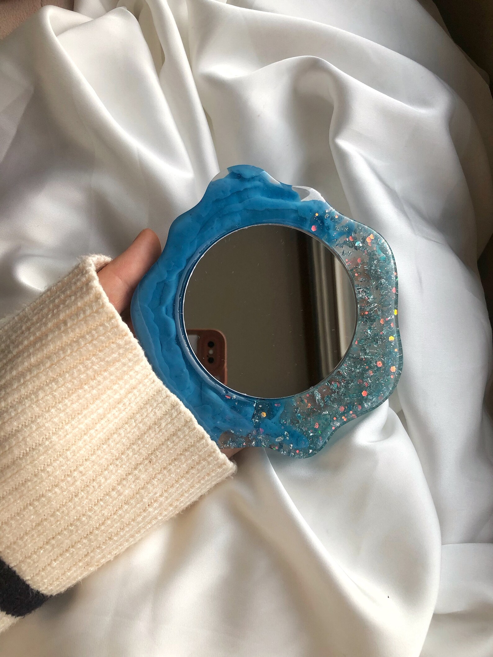 Epoxy Resin Mirror Gift for Hercompact Mirror make up Mirrorbathroom ...