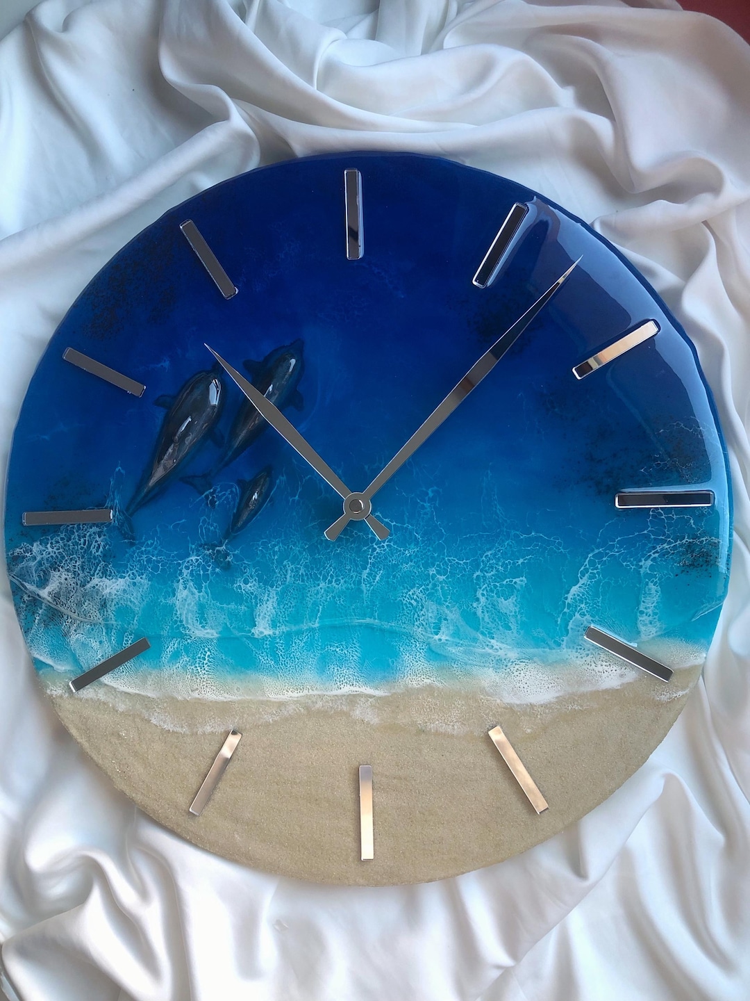 Custom Resin Ocean Art Resin Wall Clock Resin Art Wall Artresin Ocean ...