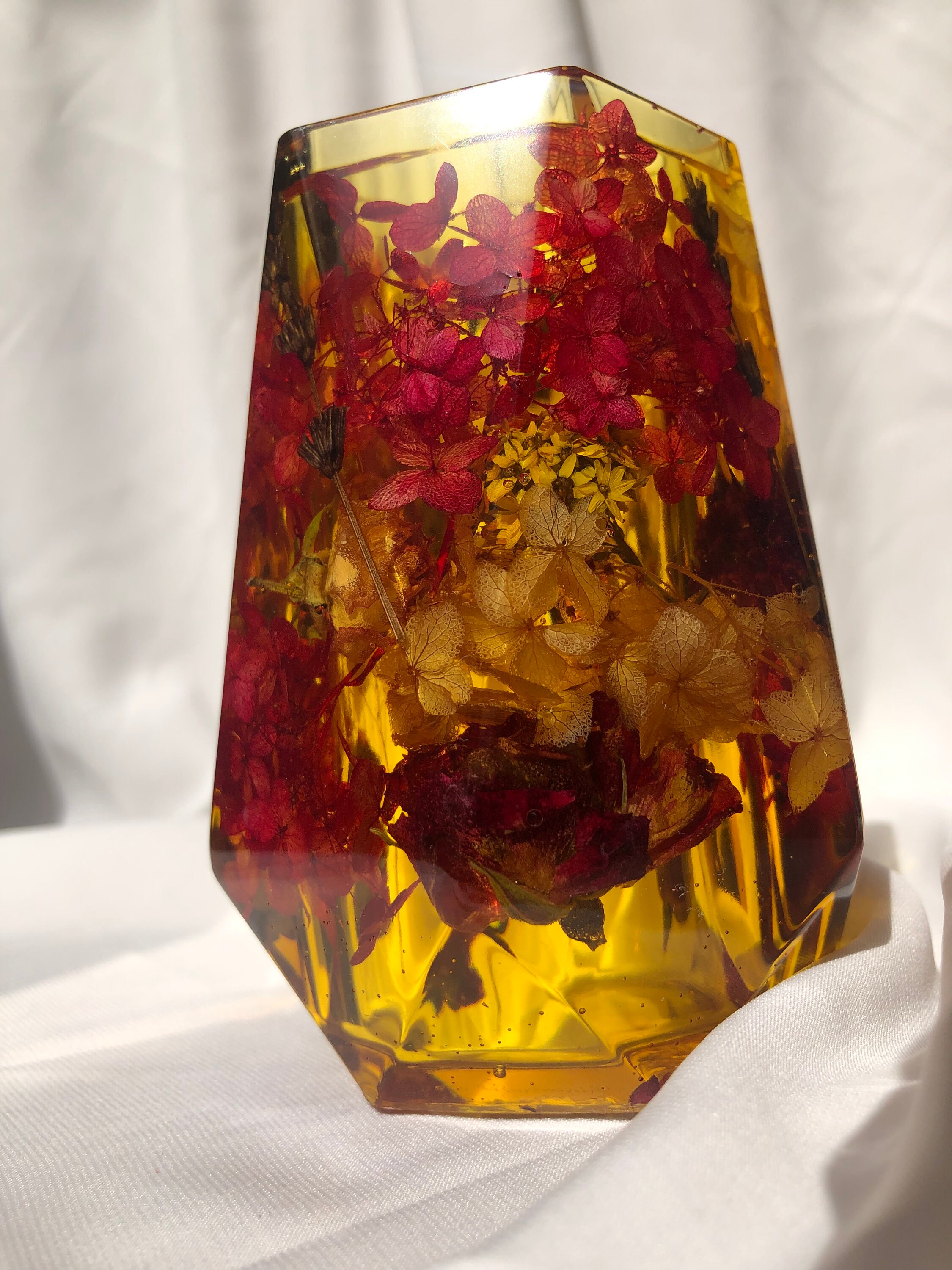Mini Epoxy Resin Vase With Dried Flowers Vase Resin Vase Handmade Vase ...