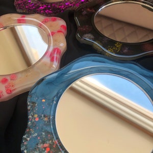 Epoxy Resin Mirror Gift for Hercompact Mirror make up Mirrorbathroom ...