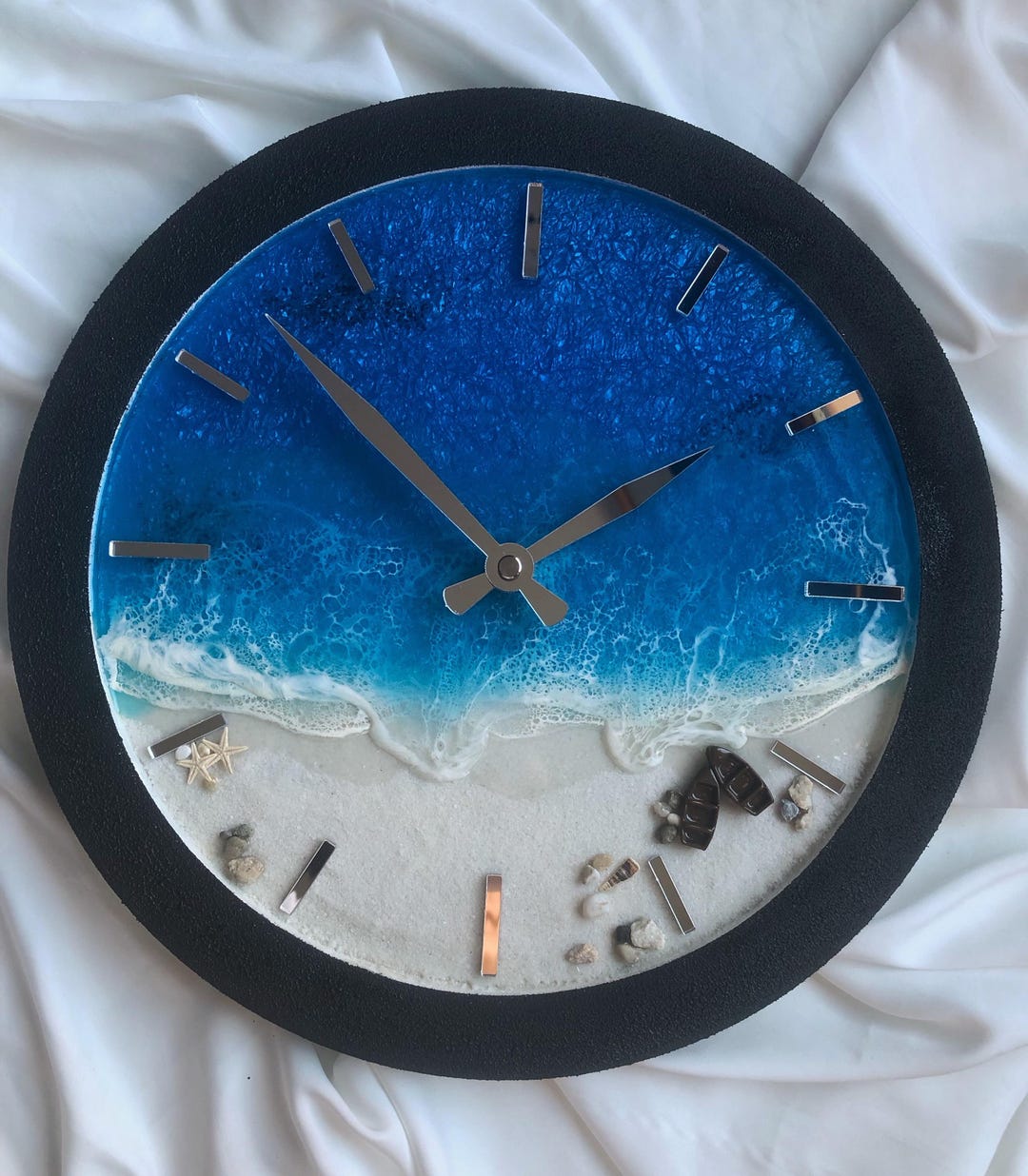Resin Wall Clock| Ocean Wall Decor| Custom Resin Ocean Art| Resin Art ...