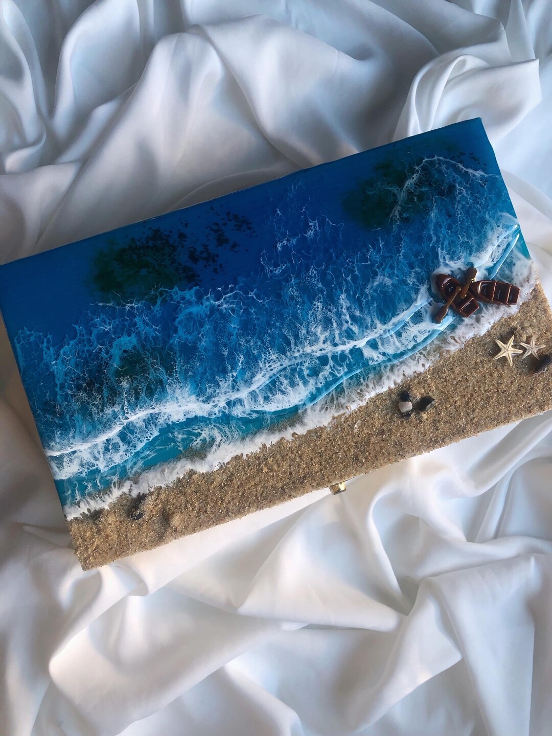 Epoxy Resin Box| Resin Art| Handmade Gift| Marine Box| Marine Style ...