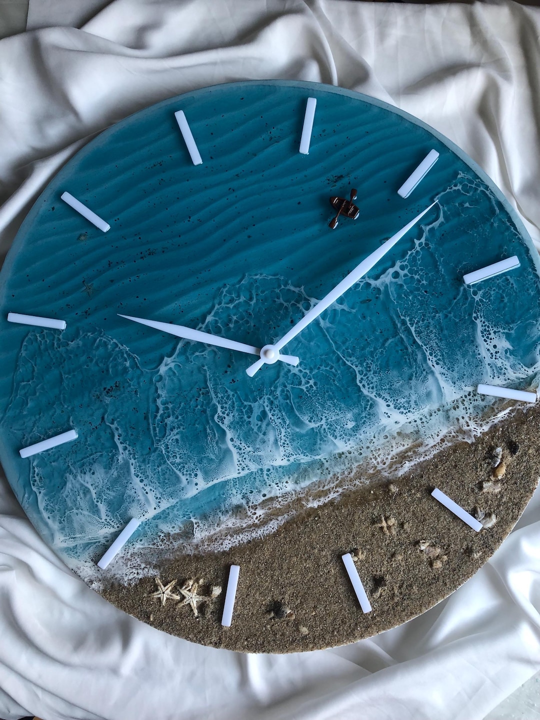 Resin Wall Clock| Ocean Wall Decor| Custom Resin Ocean Art| Resin Art ...