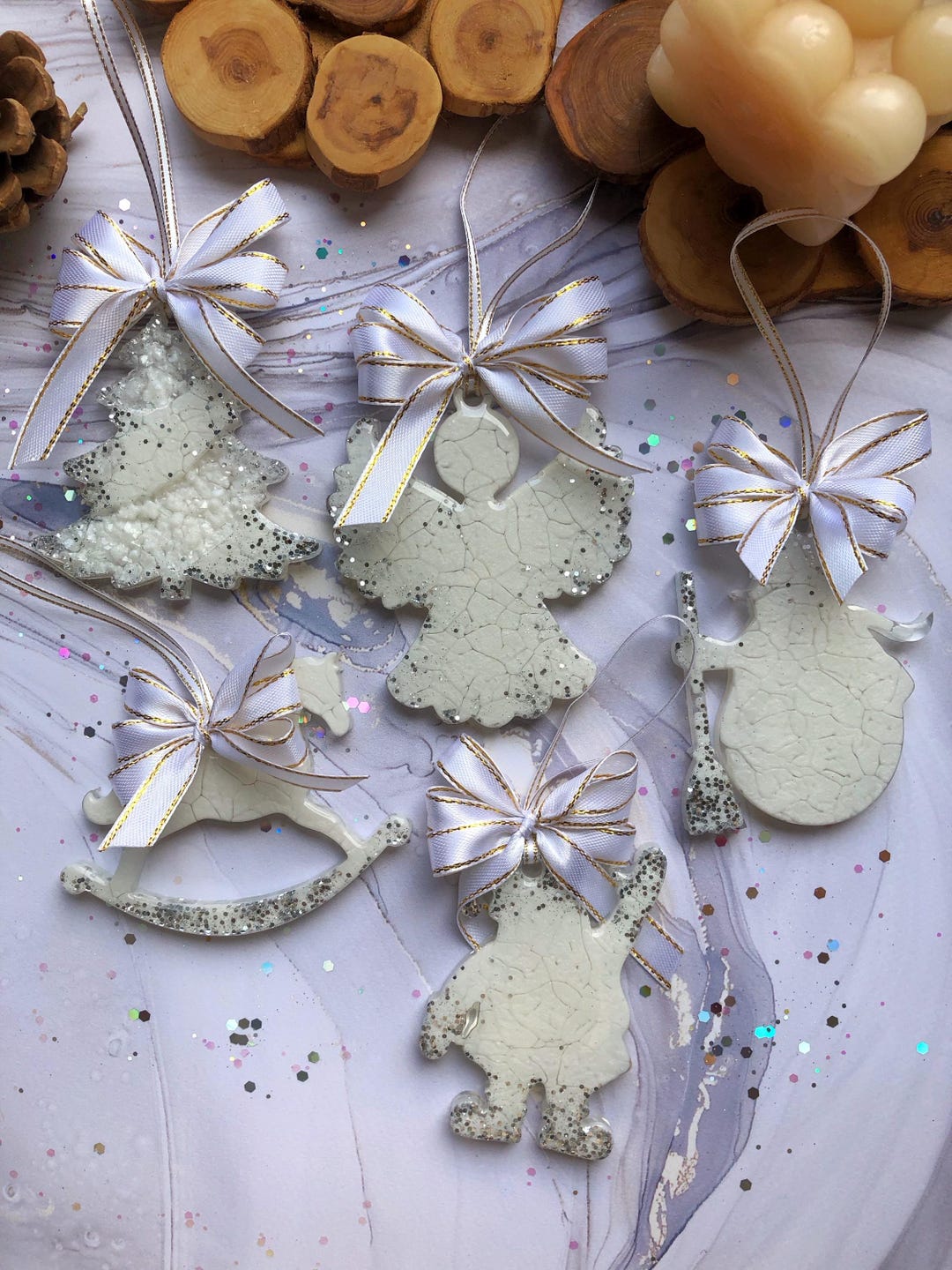 Christmas Tree Decorations | Epoxy Resin| Christmas Toys| New Year Gift ...