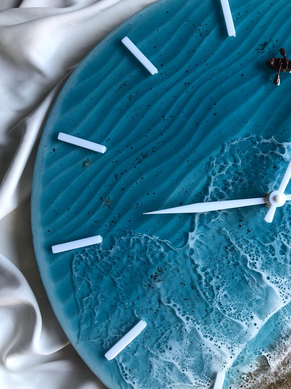 Resin Wall Clock| Ocean Wall Decor| Custom Resin Ocean Art| Resin Art ...