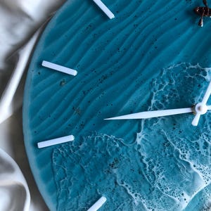 Resin Wall Clock| Ocean Wall Decor| Custom Resin Ocean Art| Resin Art ...