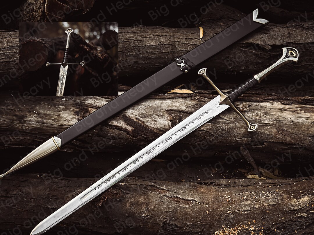 Handmade Anduril Sword of King Aragorn, Damascus Steel Swords, Viking ...