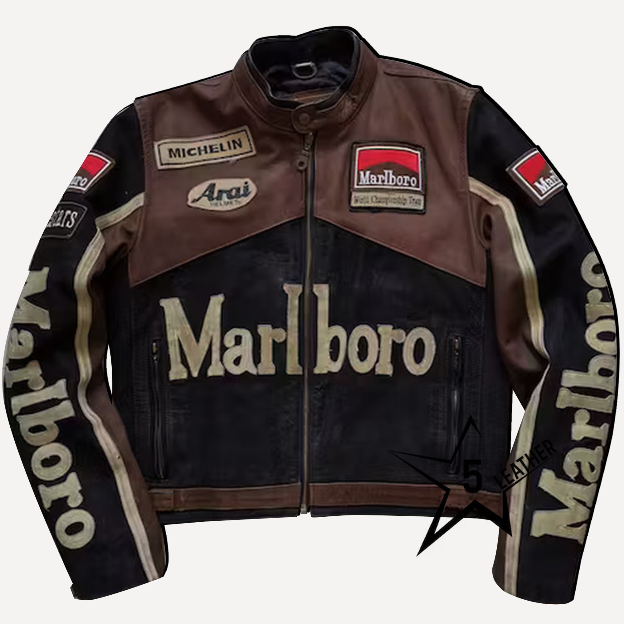 Chaqueta Marlboro chaqueta Cafe Racer chaqueta de cuero - Etsy España