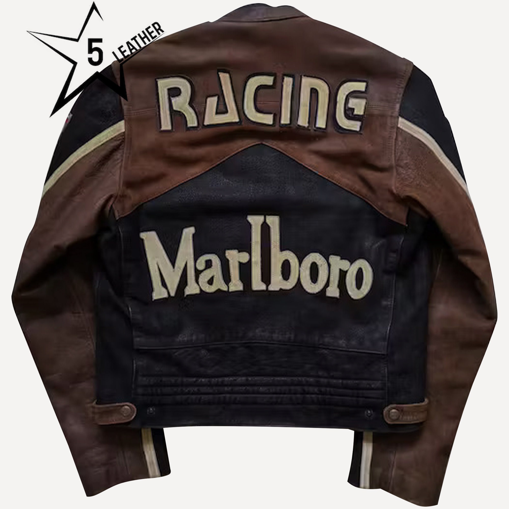 Chaqueta Marlboro chaqueta Cafe Racer chaqueta de cuero - Etsy España