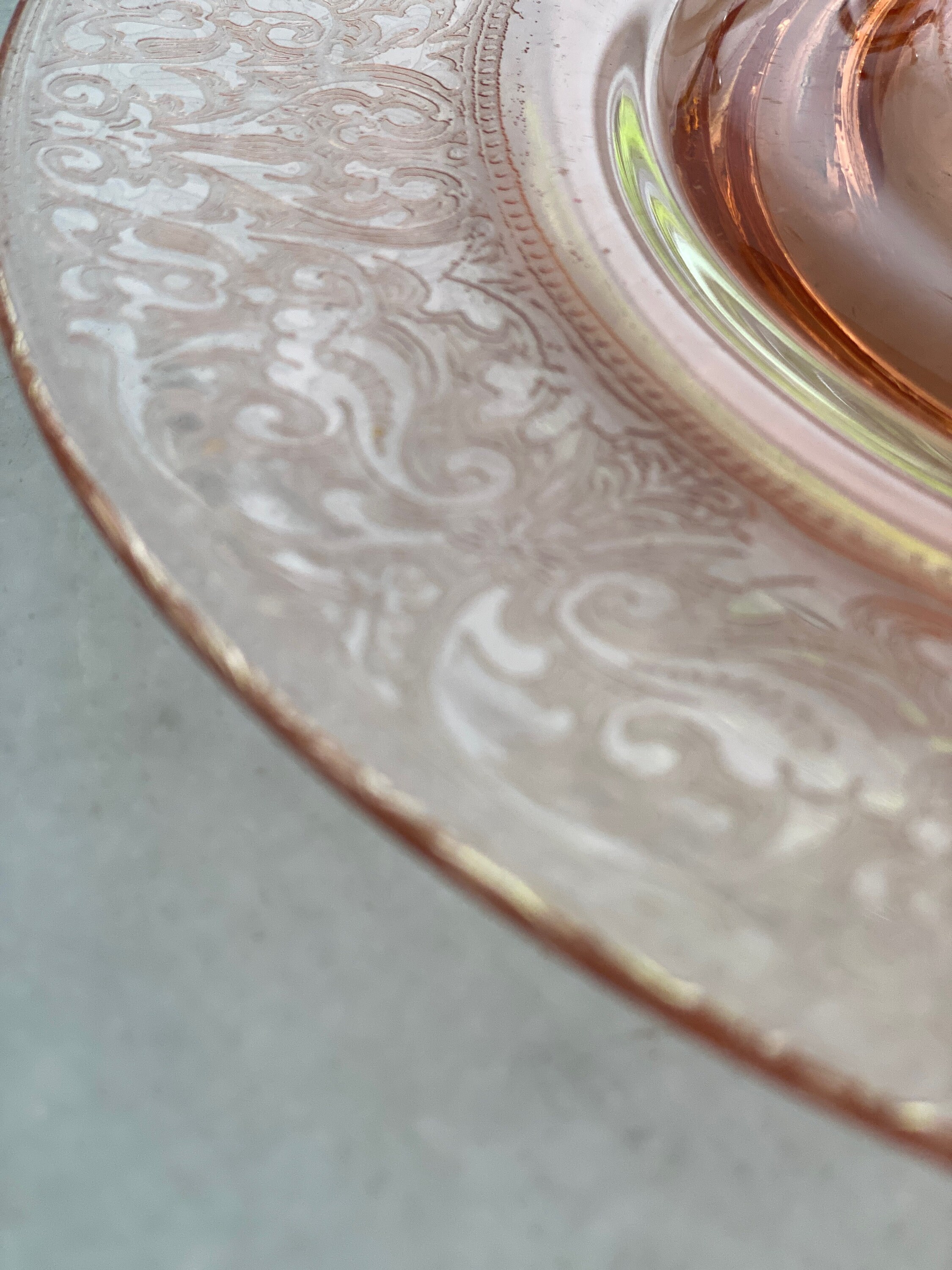 Pink Depression Glass Trayplate Etsy
