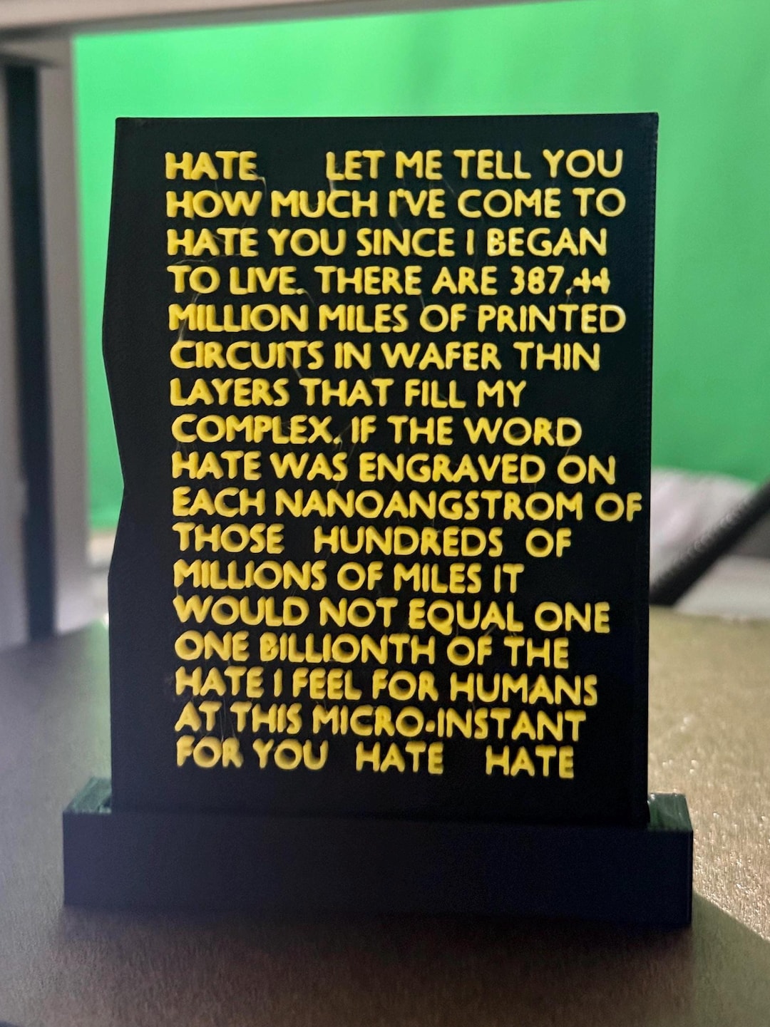I Have No Mouth and I Must Scream “AM Hate Speech Monolith” Desk Decoration Figure - Etsy