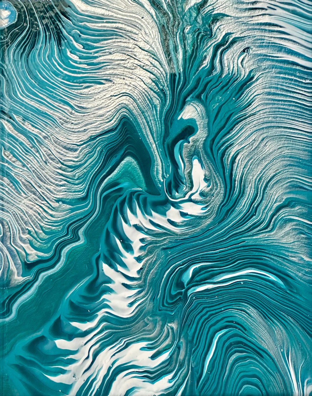Turquoise Abstract Waves - Etsy