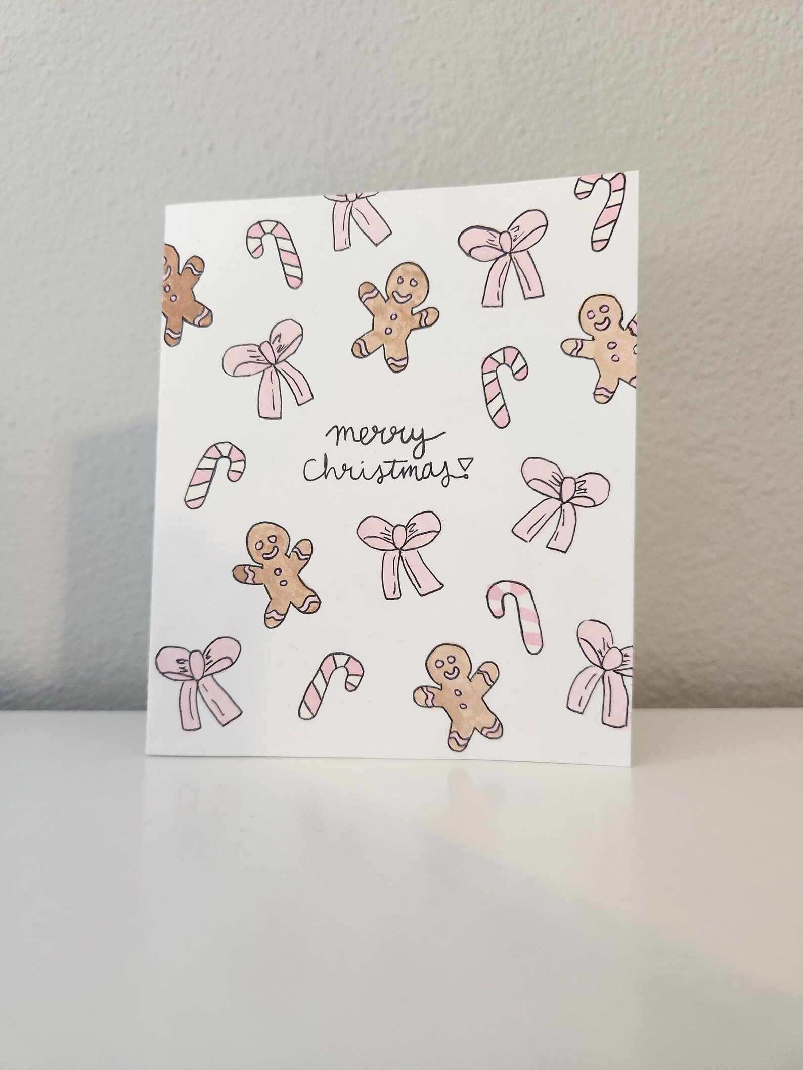 Pink Christmas Card - Etsy