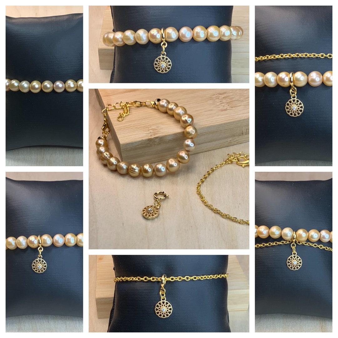 Pearl Bracelet BUNDLE Gift Set. Chain Bracelet, Charm. Customize ...
