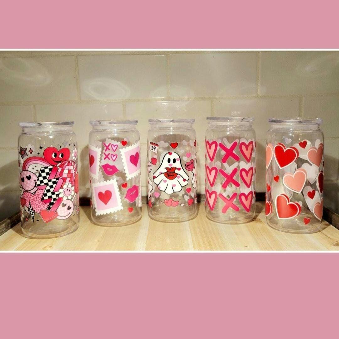 16 Oz Acrylic Libby Cup With Lid & Straw – Valentine's Day Design ...