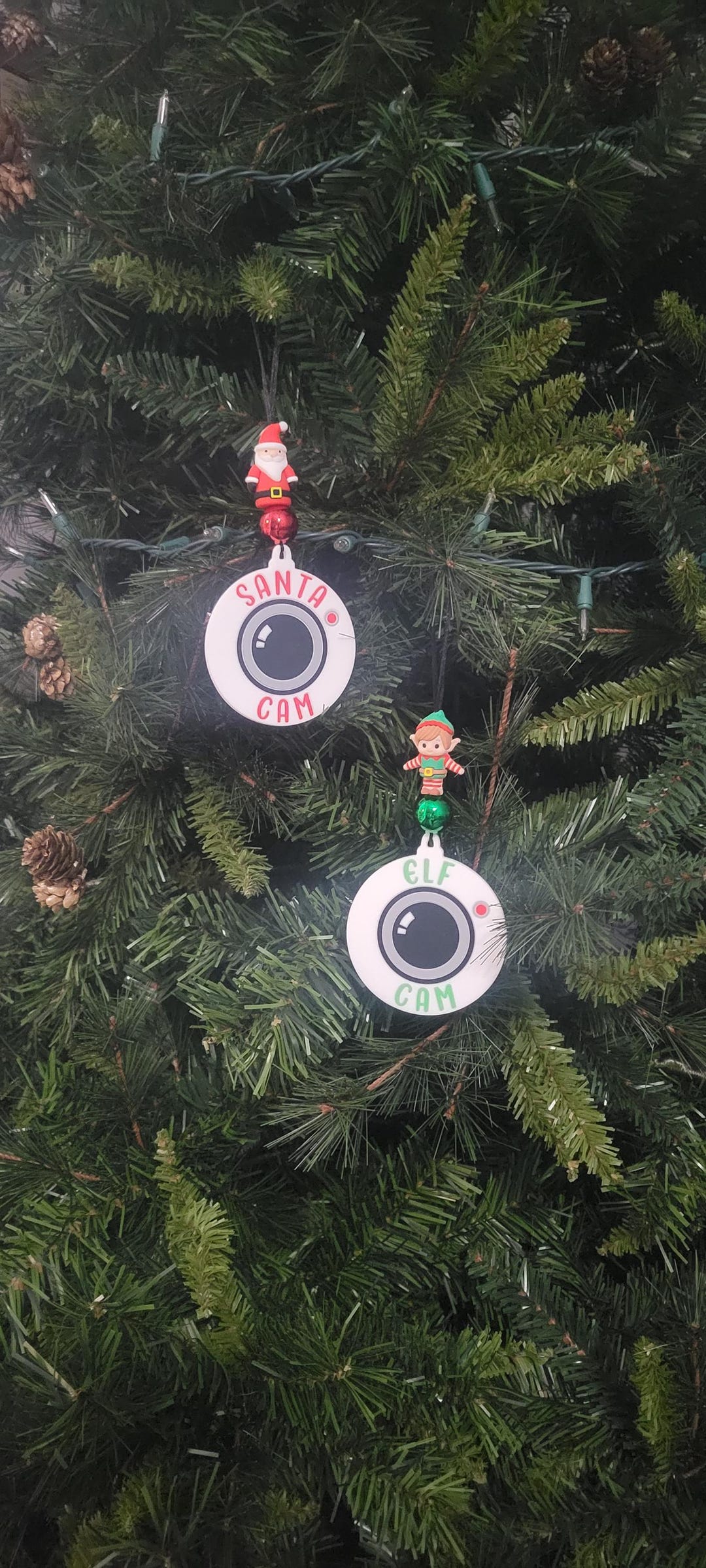 Santa Cam & Elf Cam Christmas Ornaments – Holiday Decor for Kids and ...