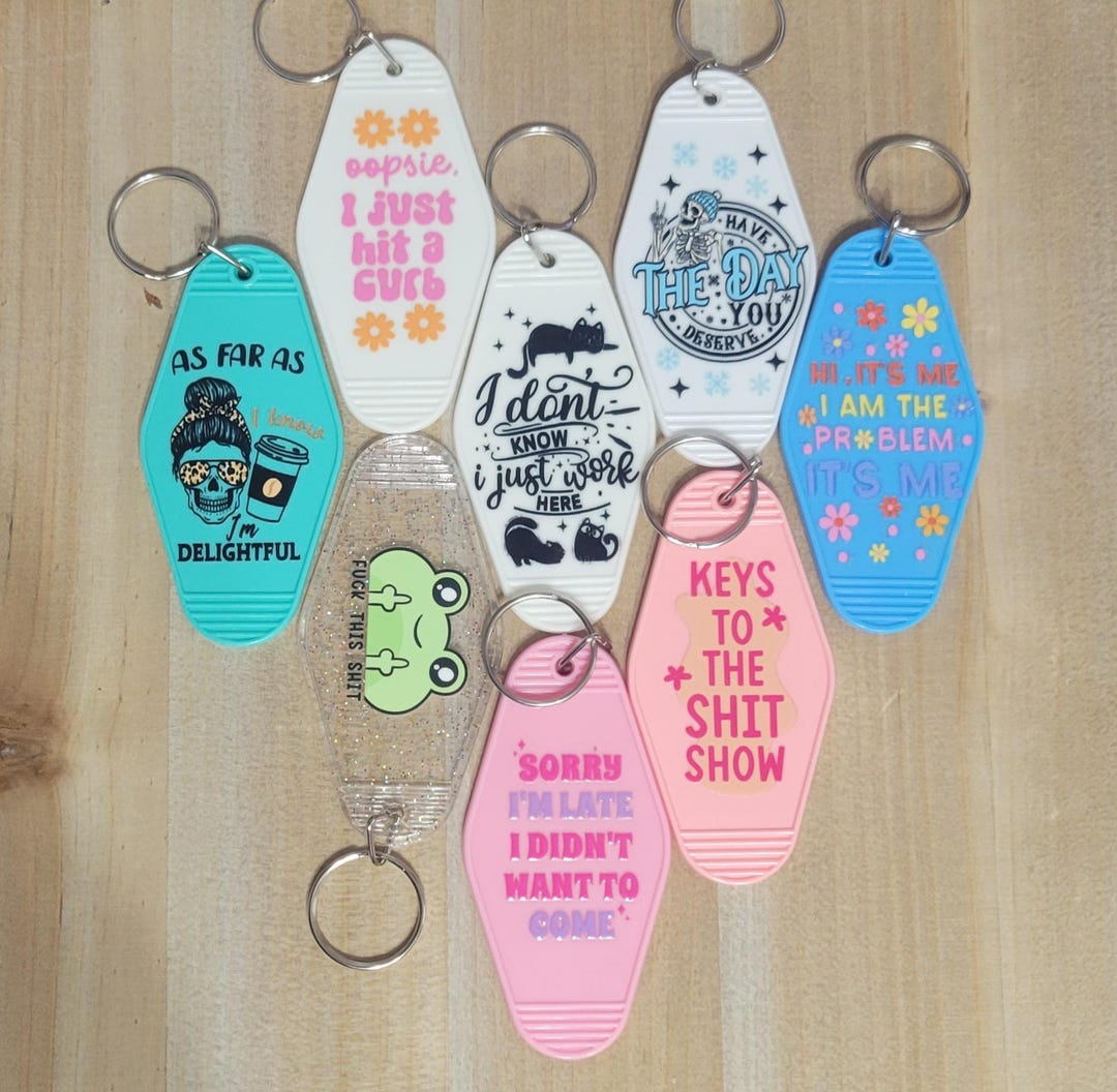 Funny Sarcastic Motel Style Keychain: Retro Novelty Gift - Etsy