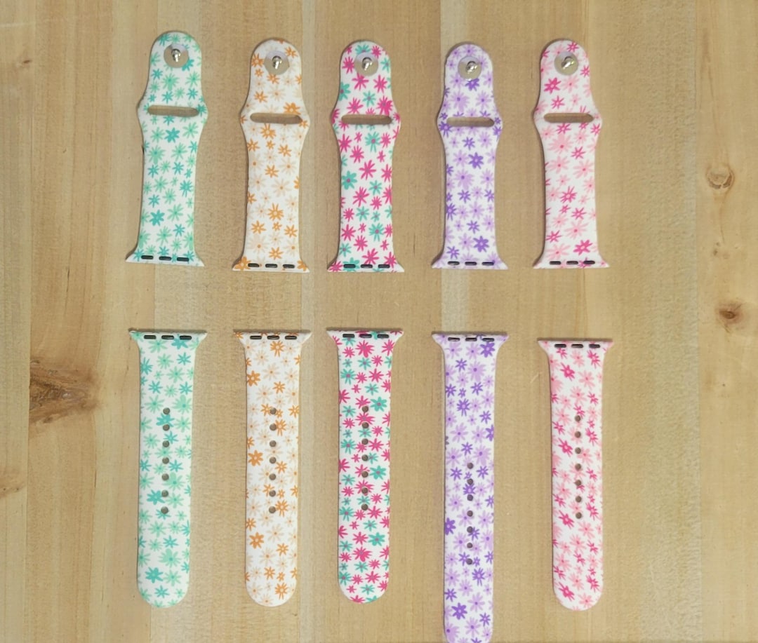 Daisy Print Apple Watch Band: Floral Silicone Strap - Etsy
