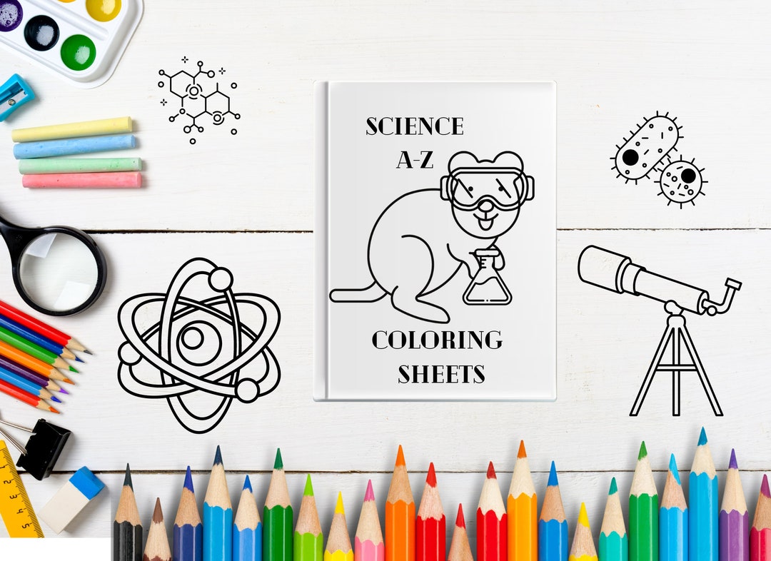 Science A-Z Coloring Sheets - Etsy