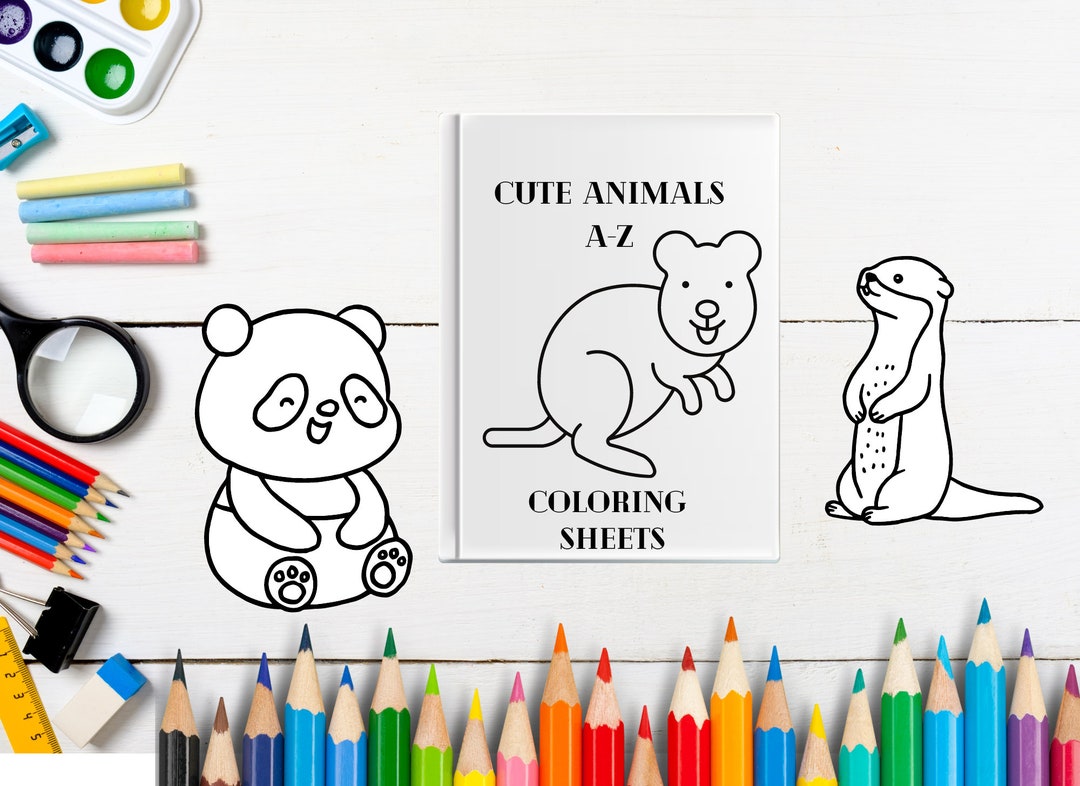 Kooky Quokka's Cute Animals A-Z Coloring Sheets - Etsy