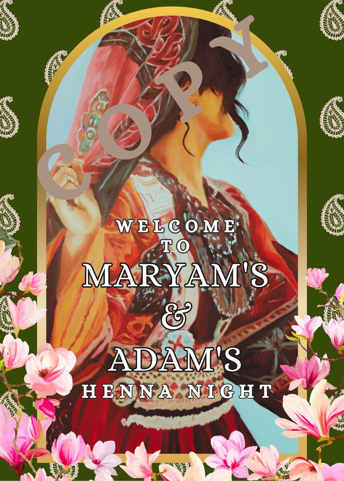 Afghan Henna Welcome Sign, Middle Eastern Welcome Board - Etsy