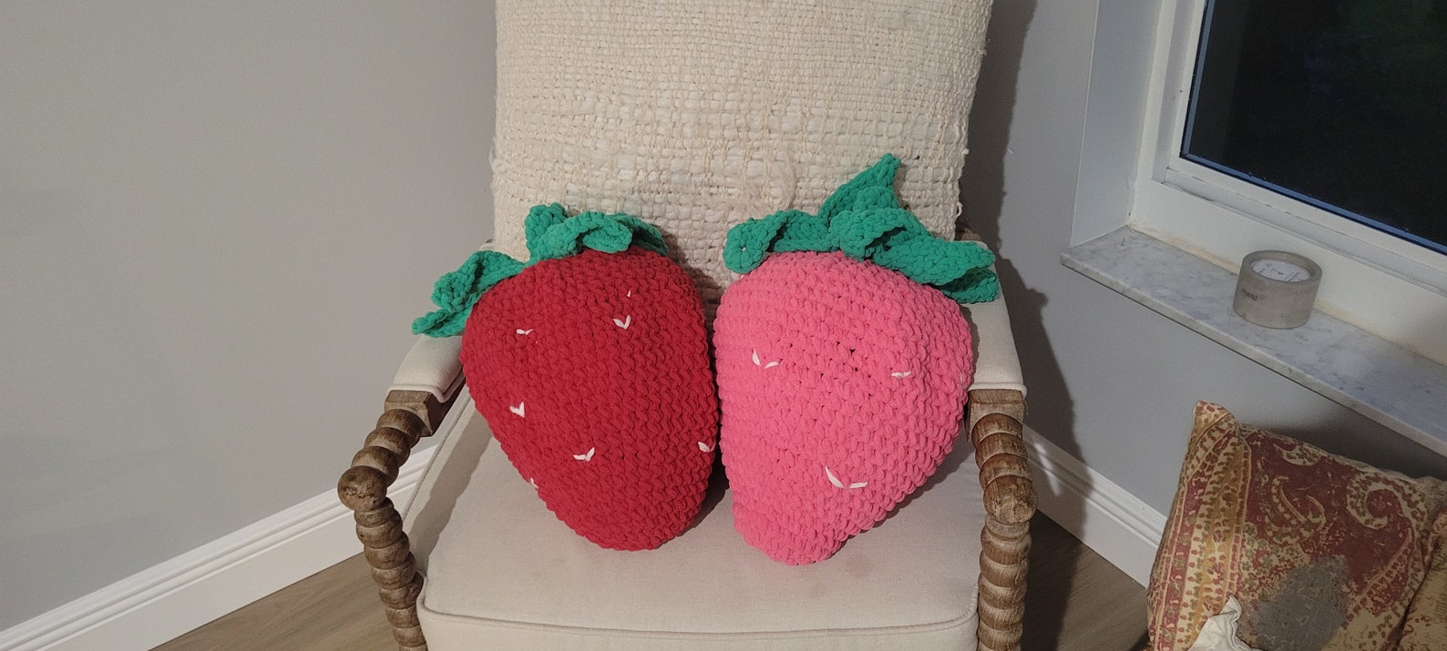 Pink Crochet Strawberry | Crochet Plushie | Strawberry Plushie | Red ...