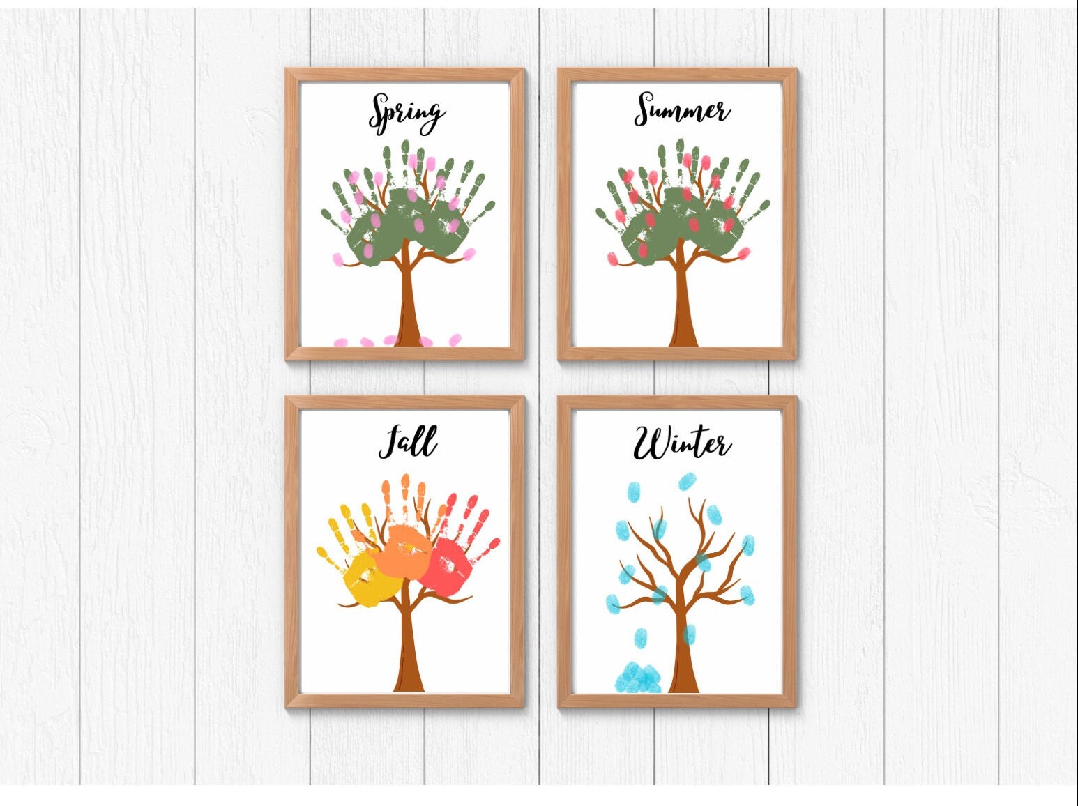 Four Seasons Handprint Craft Art Activity With Paint Hand - Etsy