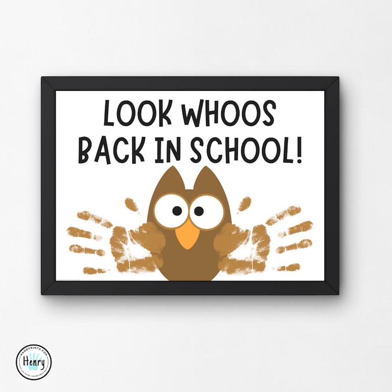 DIY Owl Bird Back to School Handprint Art Craft, Looks Whoos First Day ...