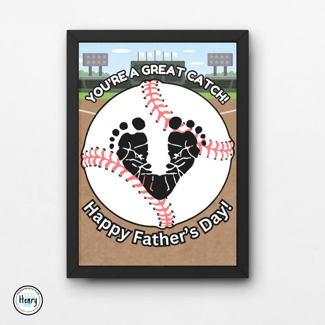Father's Day Baseball Handprint Art Craft Activities for Kids, You're a ...