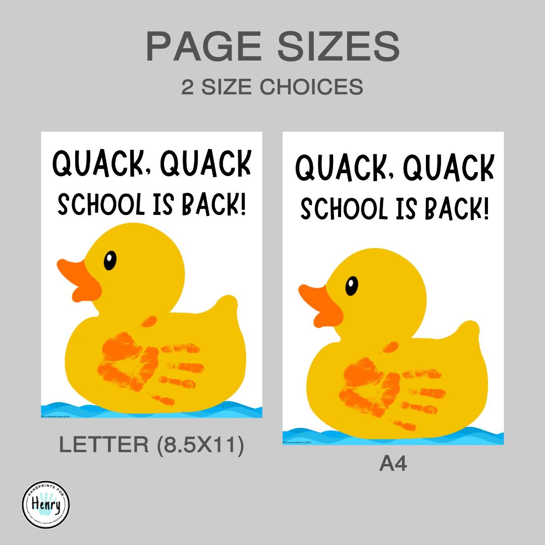 DIY Duck Back to School Handprint Art Craft, Quack First Day Activities ...