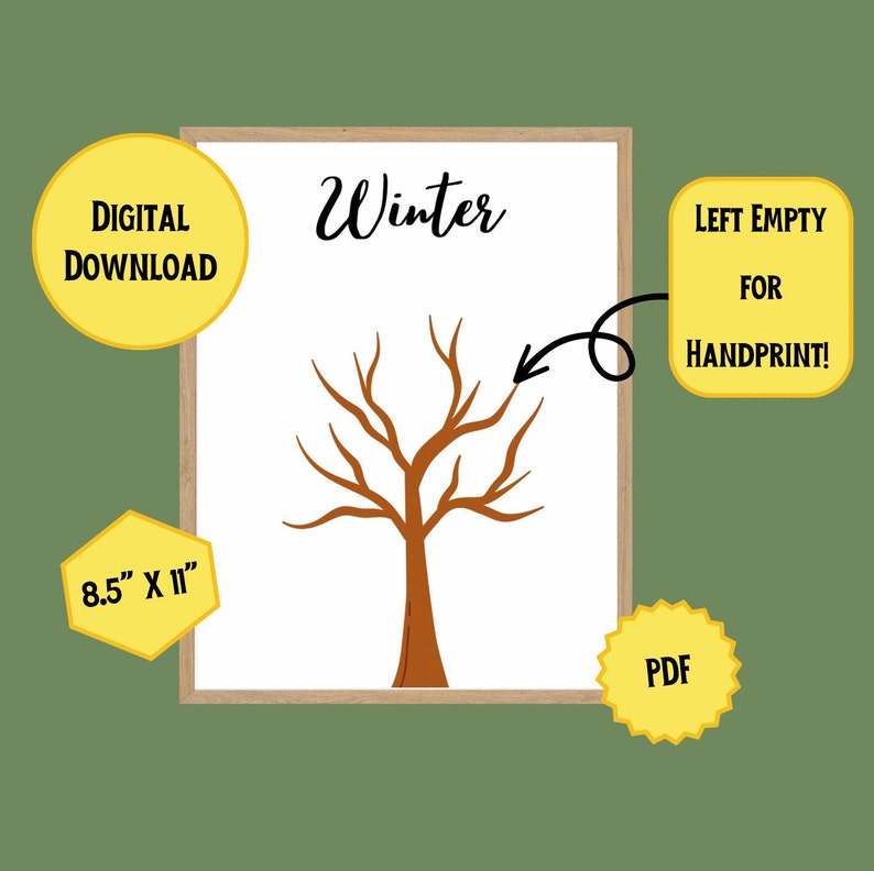 Four Seasons Handprint Craft Art Activity With Paint Hand - Etsy