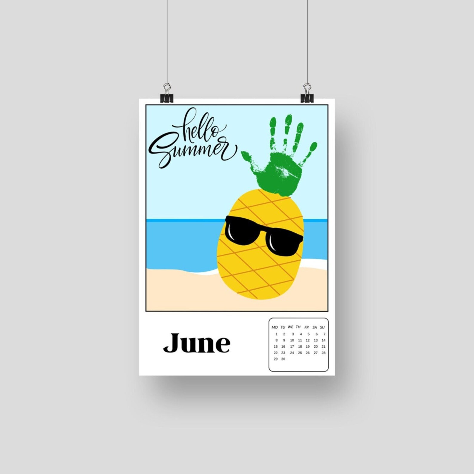 2025 Handprint & Footprint Monthly Calendar, Printable Craft Activities ...