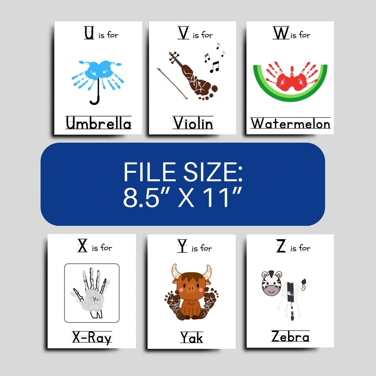 Alphabet ABC A-Z Handprint Footprint Art Craft Phonic Book - Etsy Canada