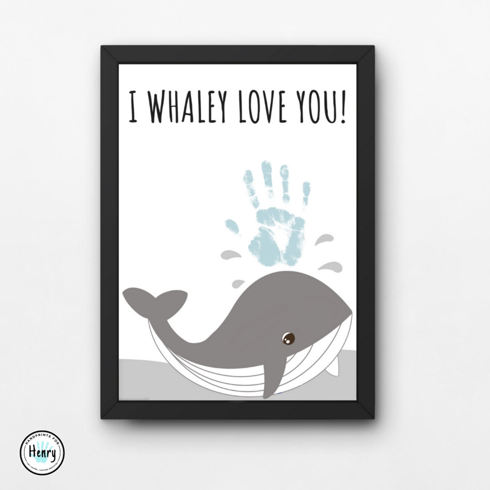 Father's Day Whale Handprint Art Craft Activities for Kids, I Whaley ...