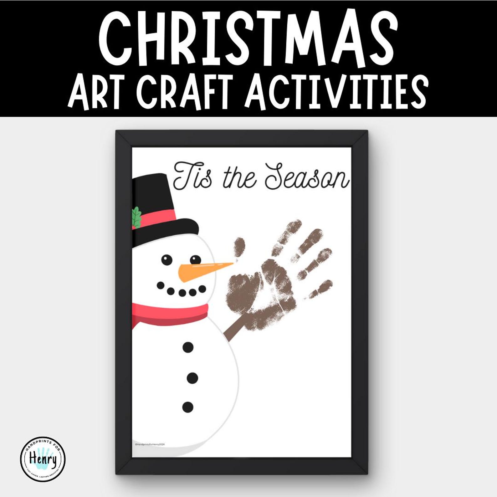 Snowman Christmas Handprint Art Craft Activity for Toddlers, Winter ...